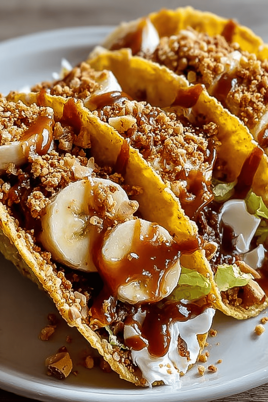 Caramel Banana Nuts Tacos Recipe For A Sweet Crunchy Treat