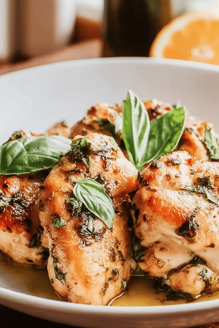 Italian Basil Chicken Recipe With Creamy Garlic Parmesan Sauce