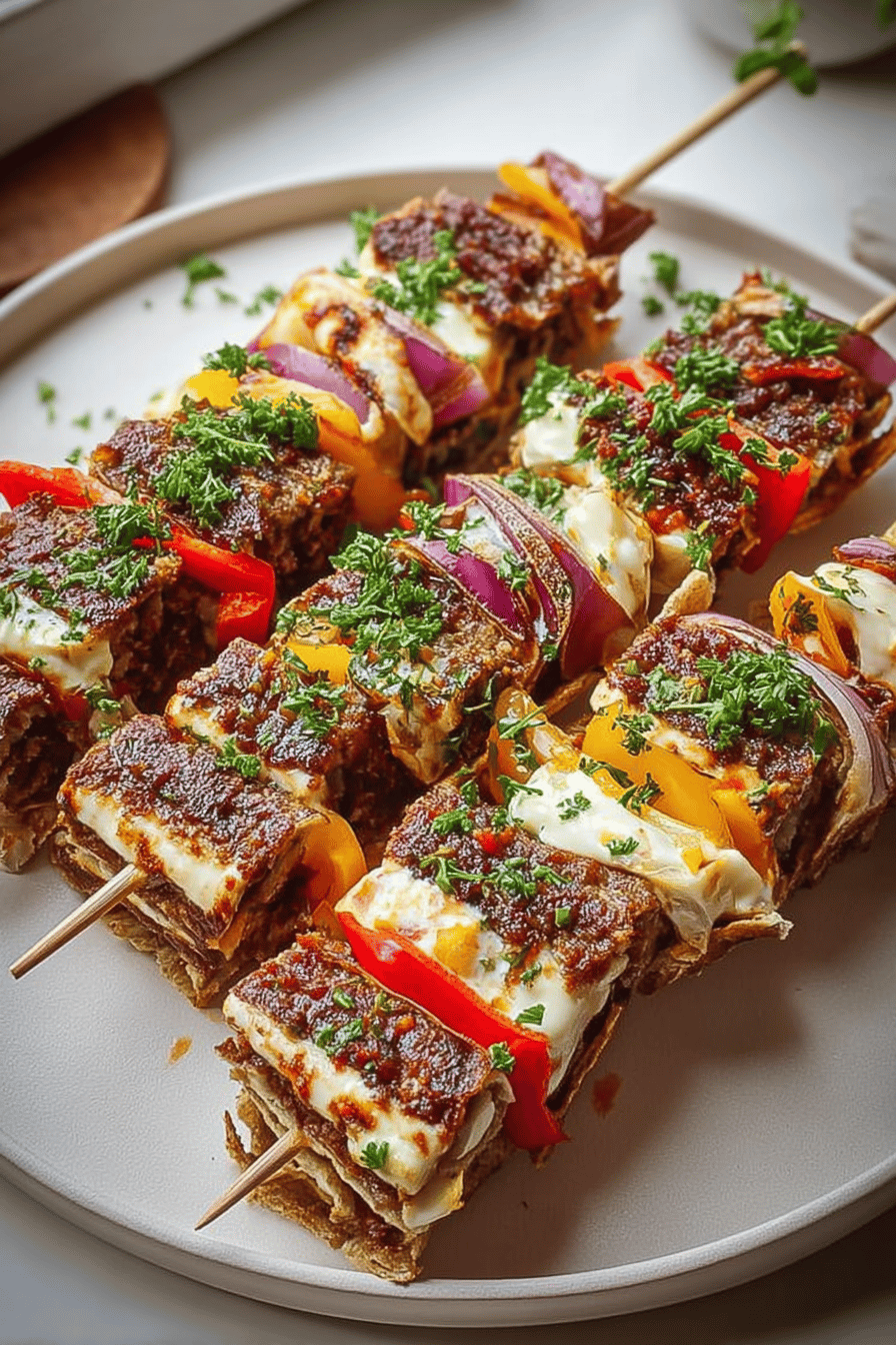 Layered Tortilla Kebab Skewers For Quick Flavorful BBQs