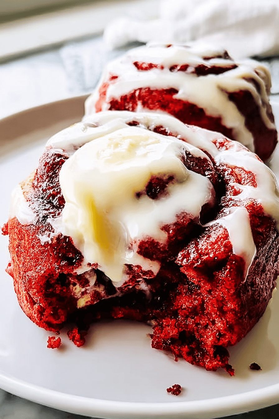 Red Velvet Cinnamon Rolls Recipe With Cream Cheese Swirl