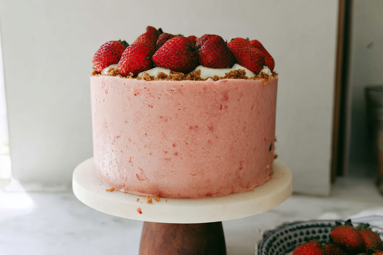 Easy Strawberry Biscoff Cake Recipe For Beginners